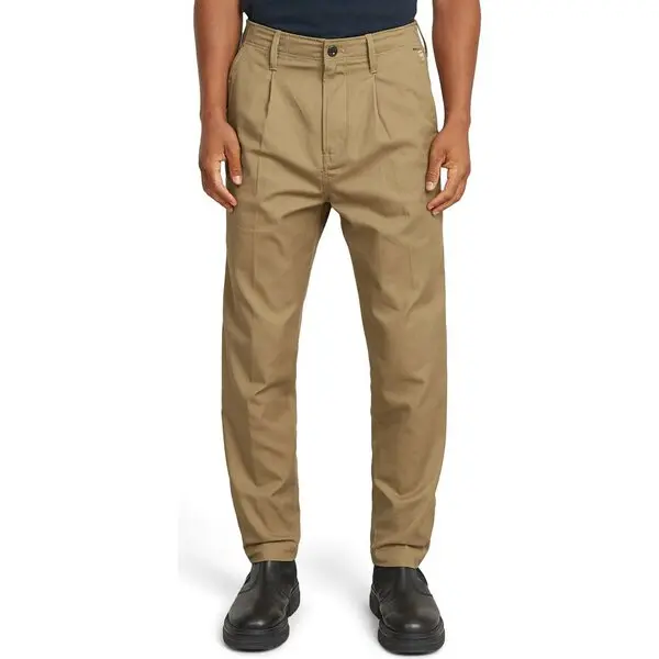 G-star Raw Pleated Relaxed Tapered Leg Chinos