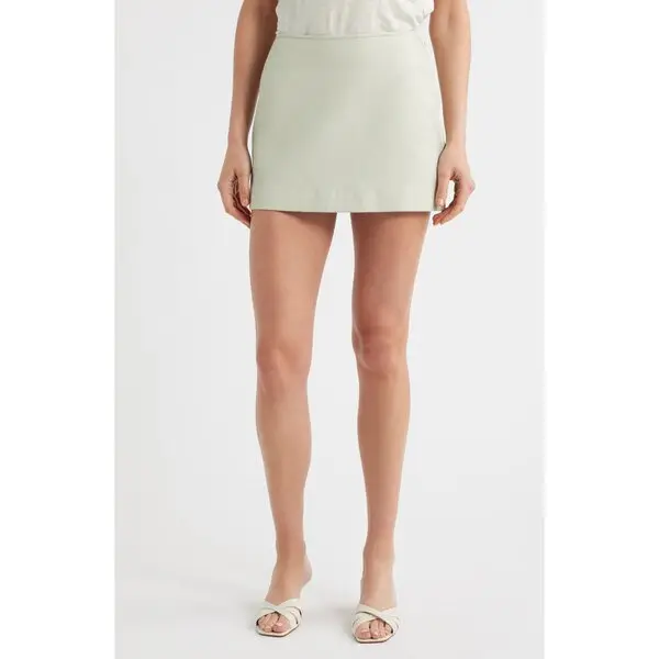 FRAME Leather Mini Skirt