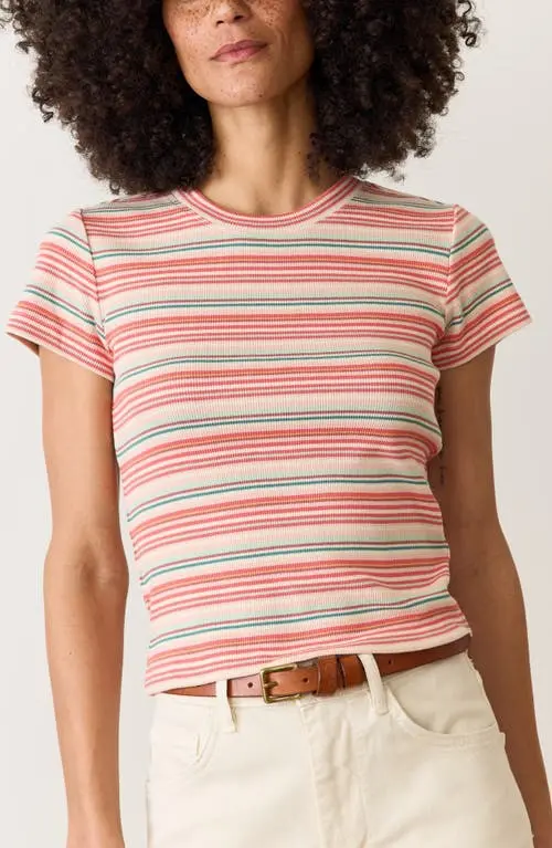 Marine Layer Lexi Sun-in Stripe Crewneck Rib T-shirt