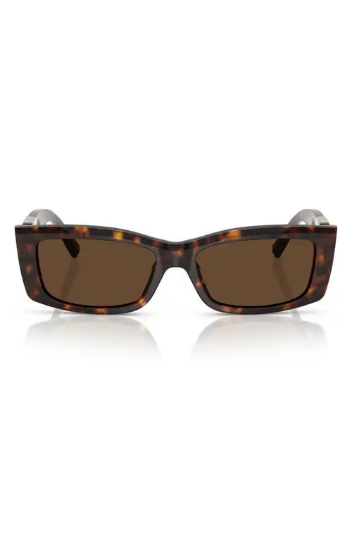 Tiffany & Co. 54mm Rectangle Sunglasses - Havana/light Brown