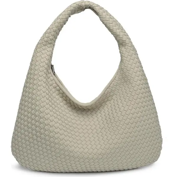 SOL AND SELENE Dare To Dream Large Woven Neoprene Hobo Bag - Sage