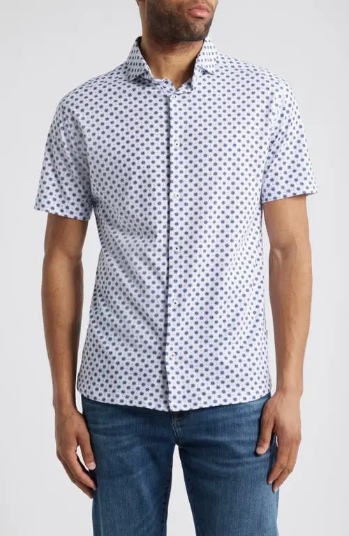 Stone Rose Solar Eclipse Performance Short Sleeve Button-up Shirt