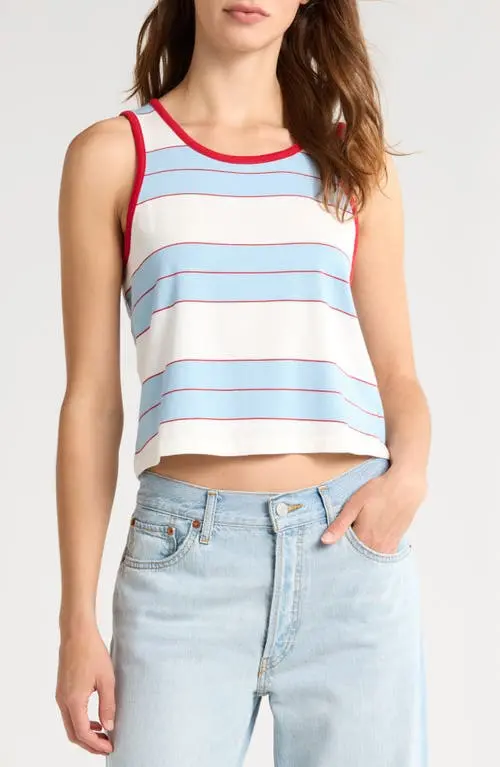RE/DONE Bama Stripe Cotton Tank - Pacific Stripe