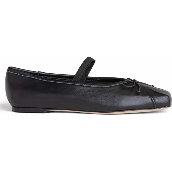 ALLEGRA JAMES Cossie Leather Ballerinas - Black