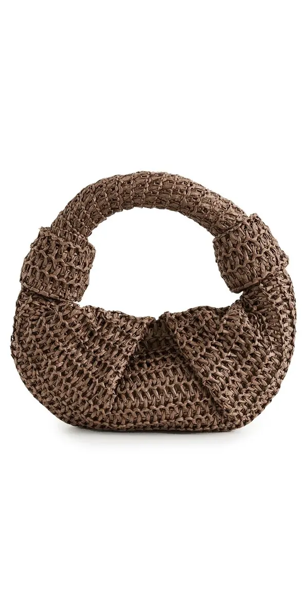 SIMONMILLER Raffia Lopsy Bag - Chocolate