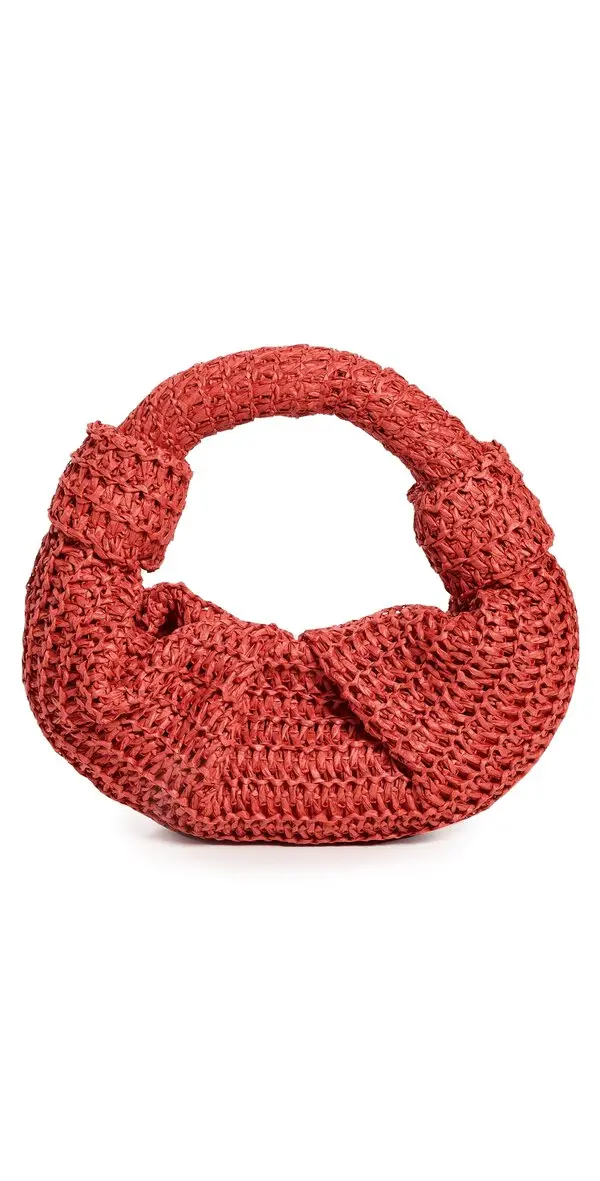 SIMONMILLER Raffia Lopsy Bag - Cherry Red