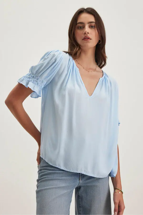 Velvet By Graham & Spencer Calissa Split Neck Blouse