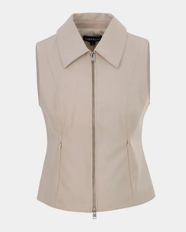 LAMARQUE Charlie Fitted Leather Vest