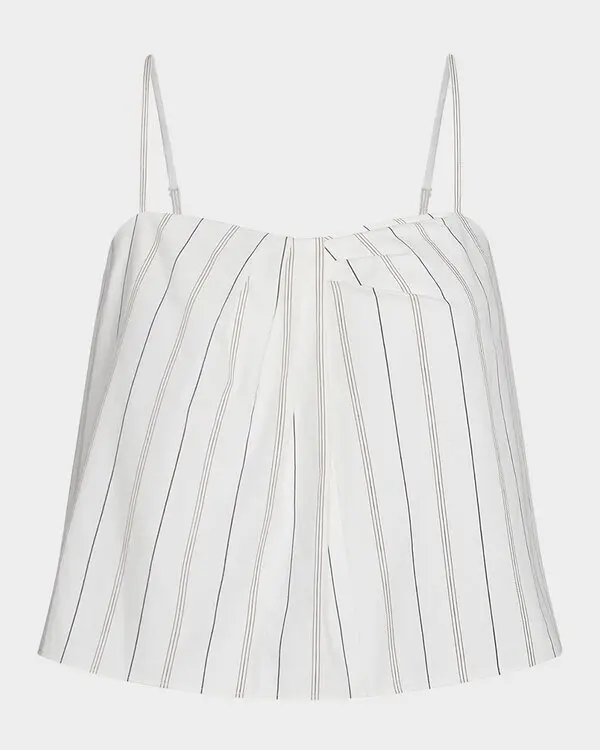 Vince Stripe Draped Tank Top - Off Whitemarigold