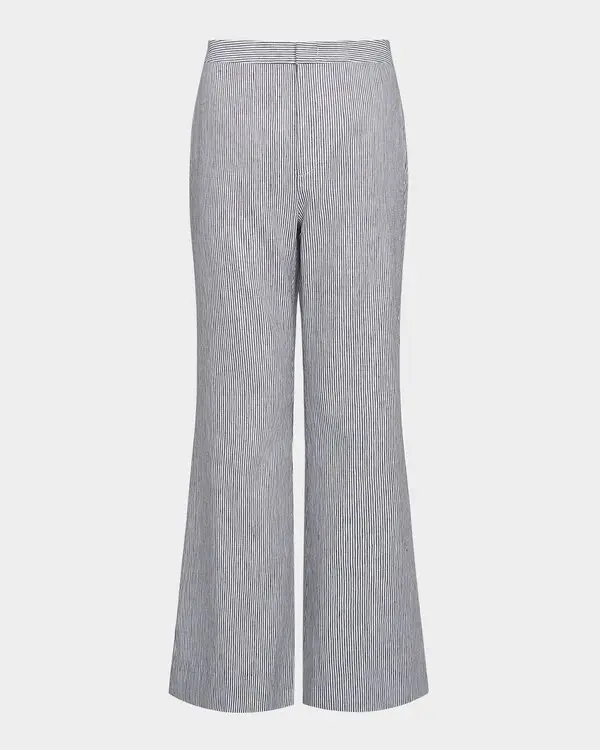 Vince Ticking Stripe Cropped Flare Trousers