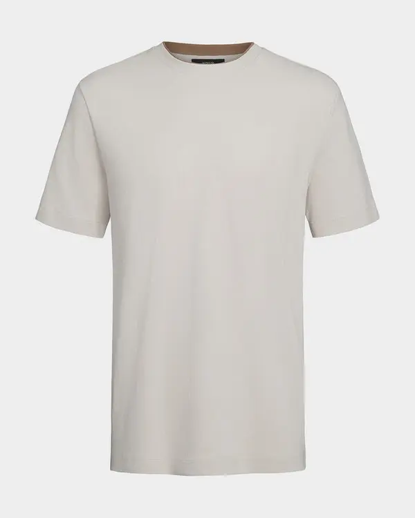 Vince Double-neck Pima Cotton T-shirt - Light Sand/caramel D