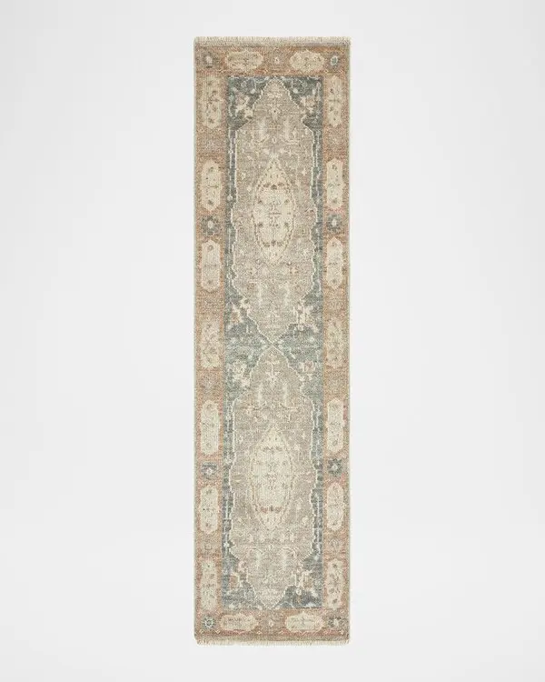HAVEN & LOOM Ellington Hand-knotted Runner, 3' X 10 - Garnet & Fog