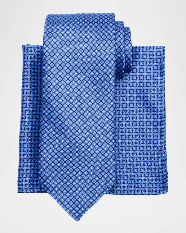 Stefano Ricci Micro-geometric Neck Tie - Black