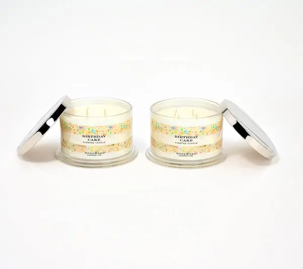 HOMEWORX BY SLATKIN + CO. As Is S/2 18oz Birthday Cake