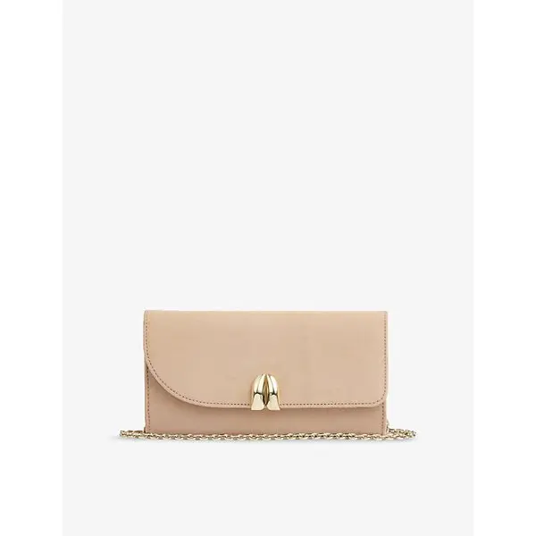 LK BENNETT Florence Suede Clutch Bag - Bei-trench