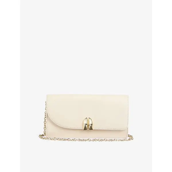 LK BENNETT Florence Leather Clutch Bag - Cre-ecru