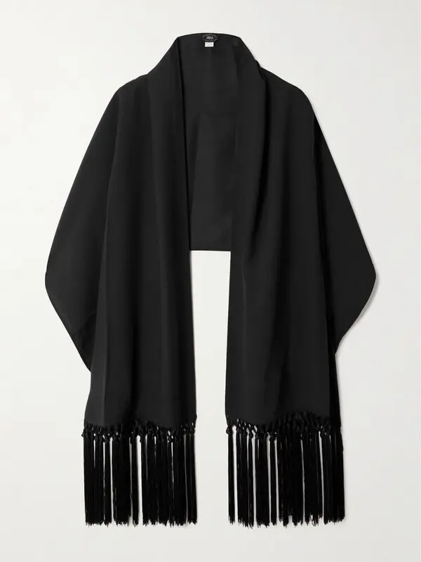 TALLER MARMO Babe Fringed Crepe Scarf