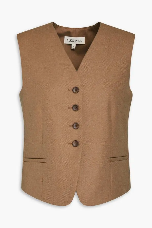 ALEX MILL Soho Flannel Vest - Camel