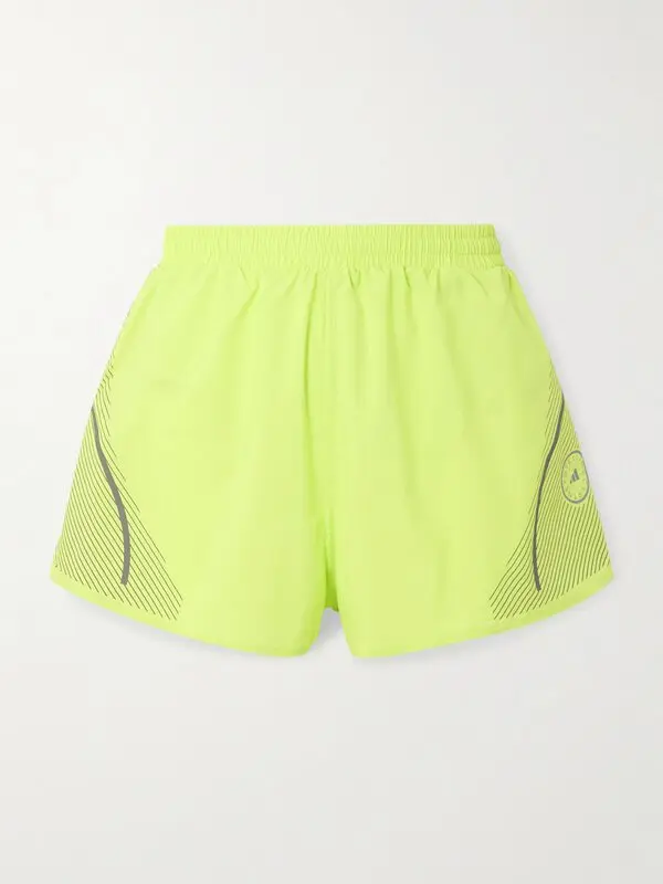 Adidas By Stella McCartney Truepace Printed Recycled-shell Shorts - Green