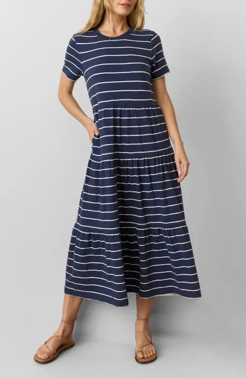 Marine Layer Stripe Cotton Jersey A-line Dress