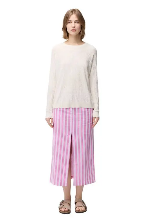 GOBI MONGOLIAN CASHMERE Silk Cashmere Textured Sweater - Whisper White