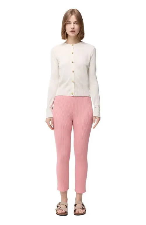 GOBI MONGOLIAN CASHMERE Silk Buttoned Cardigan - Whisper White