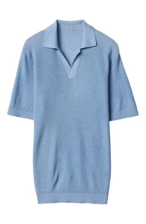 GOBI MONGOLIAN CASHMERE Open Collar Cashmere Silk Polo Shirt