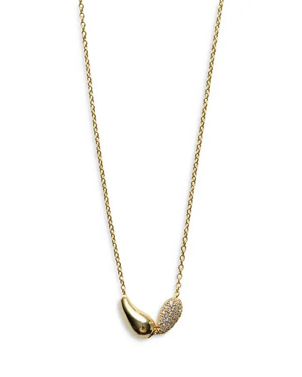 Argento Vivo 18k Plated Sterling Silver Teardrop Necklace