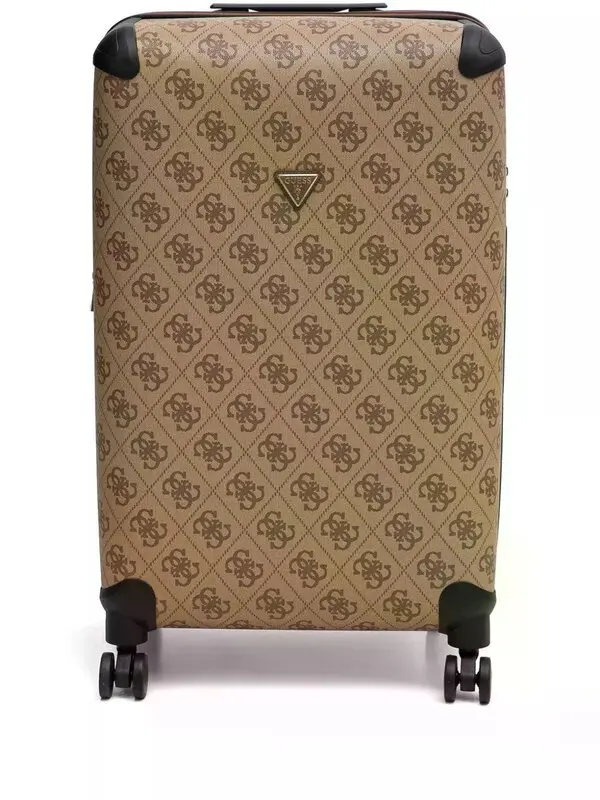 Guess Medium Berta 4g Suitcase - Neutrals