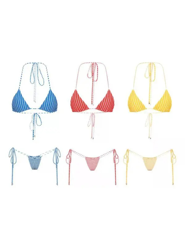 AMIR SLAMA Striped Bikini Set Of Three