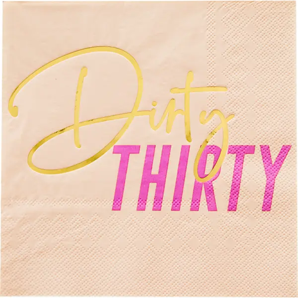 JOLLITY & CO 30th Birthday "dirty Thirty" Large Napkins