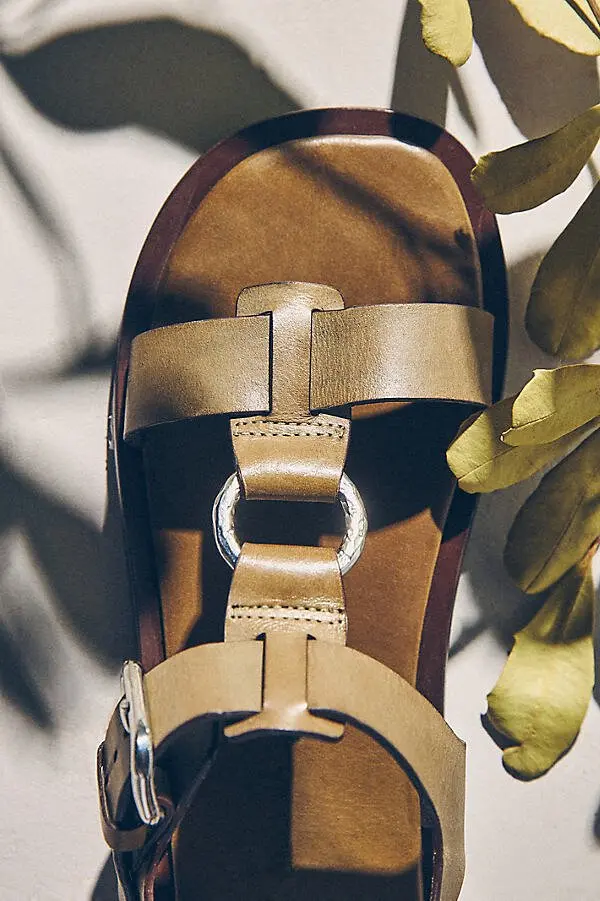 Anthropologie Gladiator Ring Sandals - Moss
