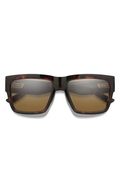 SMITH Lineup 58mm Chromapop™ Polarized Rectangle Sunglasses - Tortoise /polarized Brown