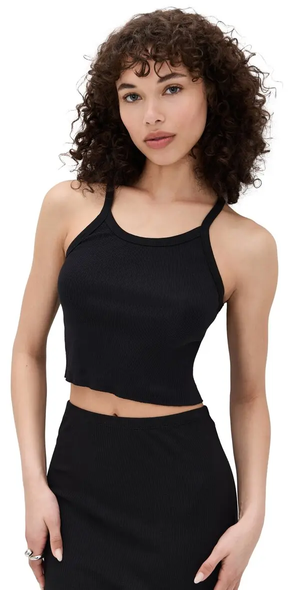 Eterne Cropped Rib Tank - Black
