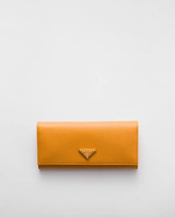 Prada Large Saffiano Leather Wallet - Amber