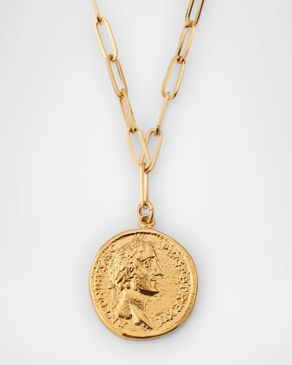 DEVON LEIGH Small Coin Pendant Necklace