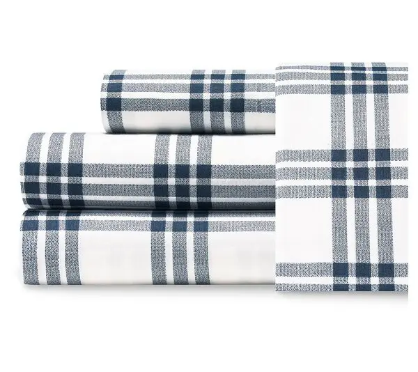 Eddie Bauer Basic Plaid Dusted Indigo Queen She Et Set