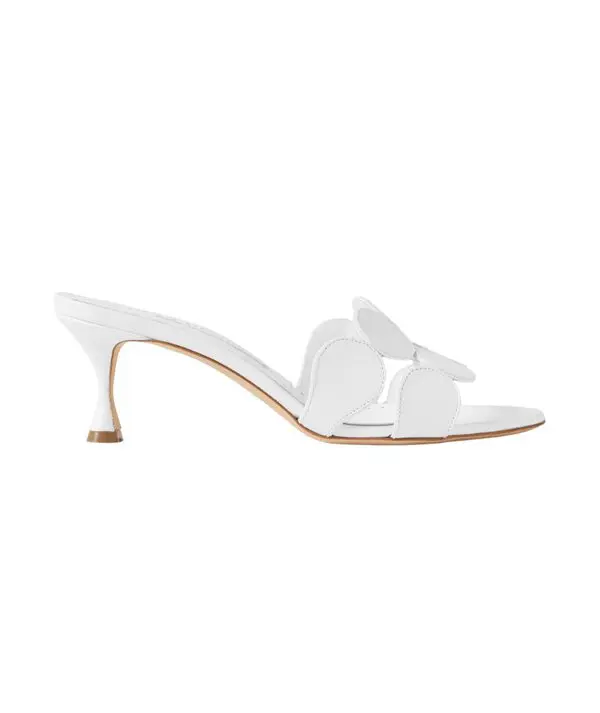 Manolo Blahnik Haribalmu 50 Leather Mules - White