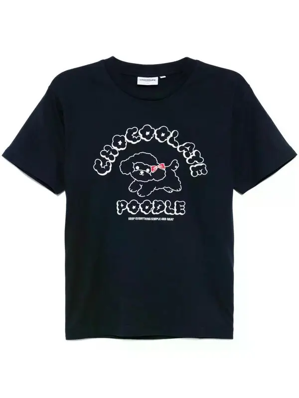 CHOCOOLATE Poodle Graphic T-shirt - Blue