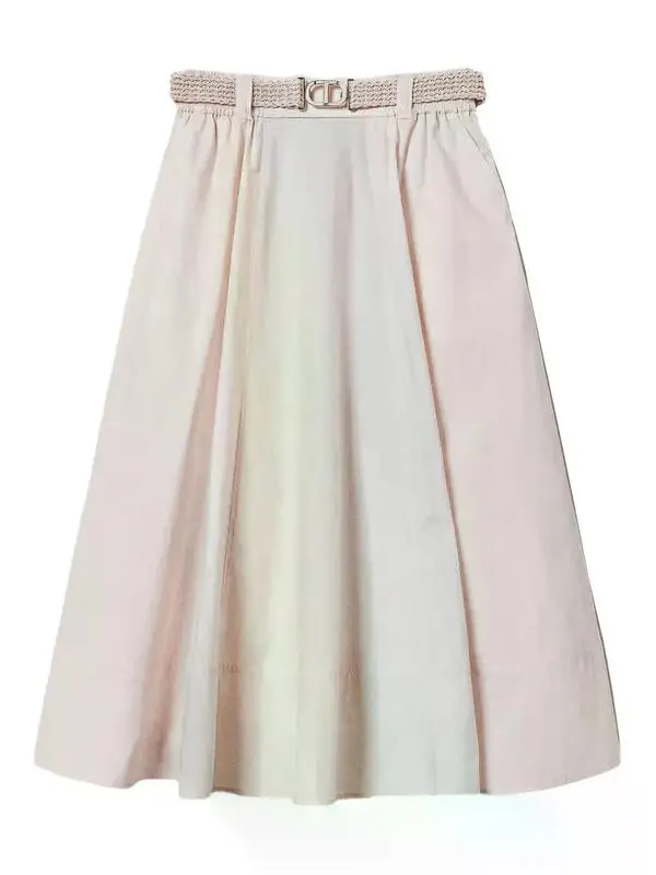 TWINSET Belted Midi Skirt - Neutrals