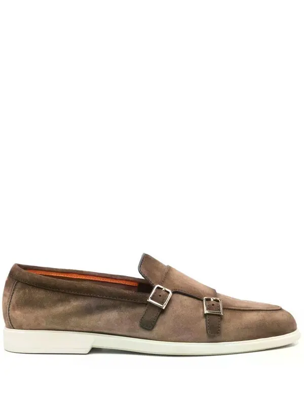 Santoni Suede Monk Shoes
