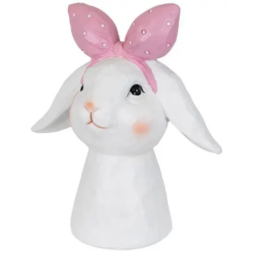 NORTHLIGHT Easter Bunny Bust With Hair Bow7.5" And Pink