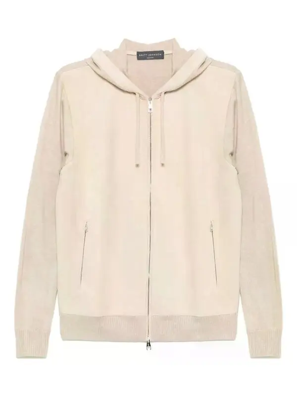 BRETT JOHNSON Full-zip Mixed Media Hoodie