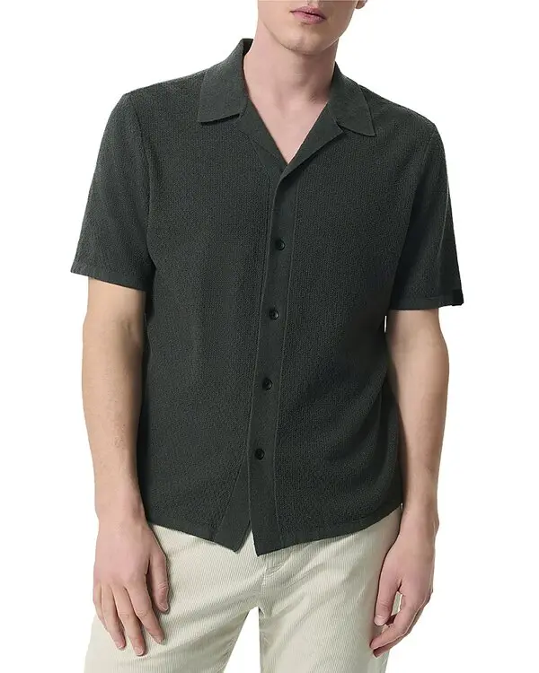 Rag & Bone Avery Zuma Toweling Camp Shirt - Dark Gray