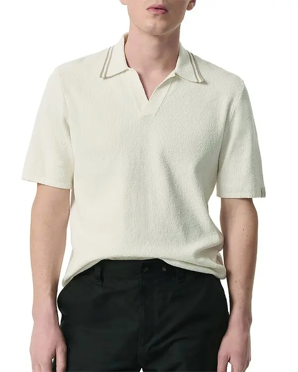 Rag & Bone Zuma Toweling Polo Shirt - Ivory