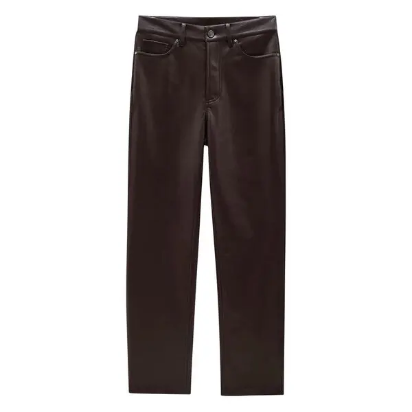 ANINE BING Leather Pants - Brown
