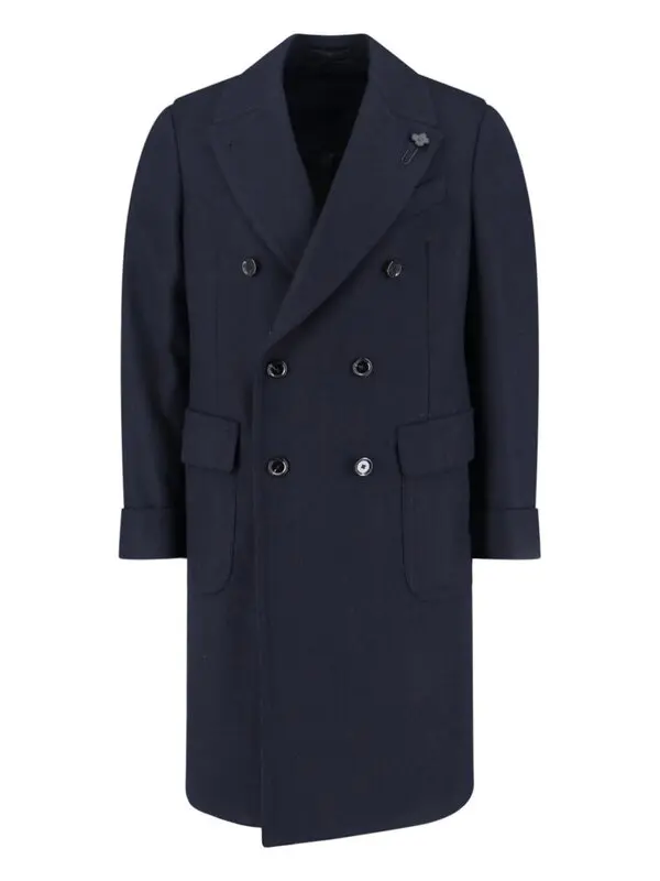 LARDINI Double Breasted Jacket - Blue