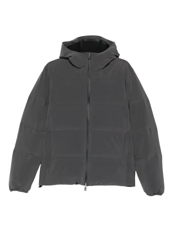 Herno Quilted Coat With Hood - Grey