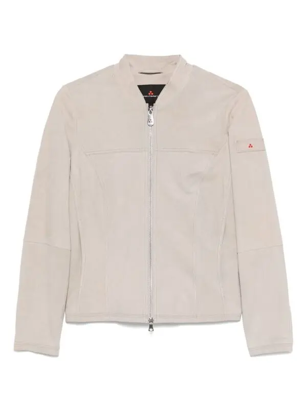 Peuterey Suede Leather Jacket - Light Grey