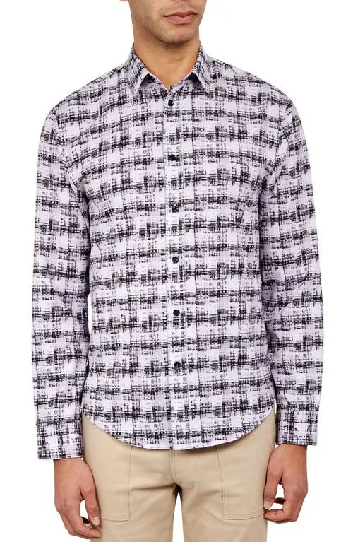 BROOKLYN BRIGADE Slim Fit Williamsburg Abstract Check Recycled 4-way Stretch Performance Long Sleeve Shirt